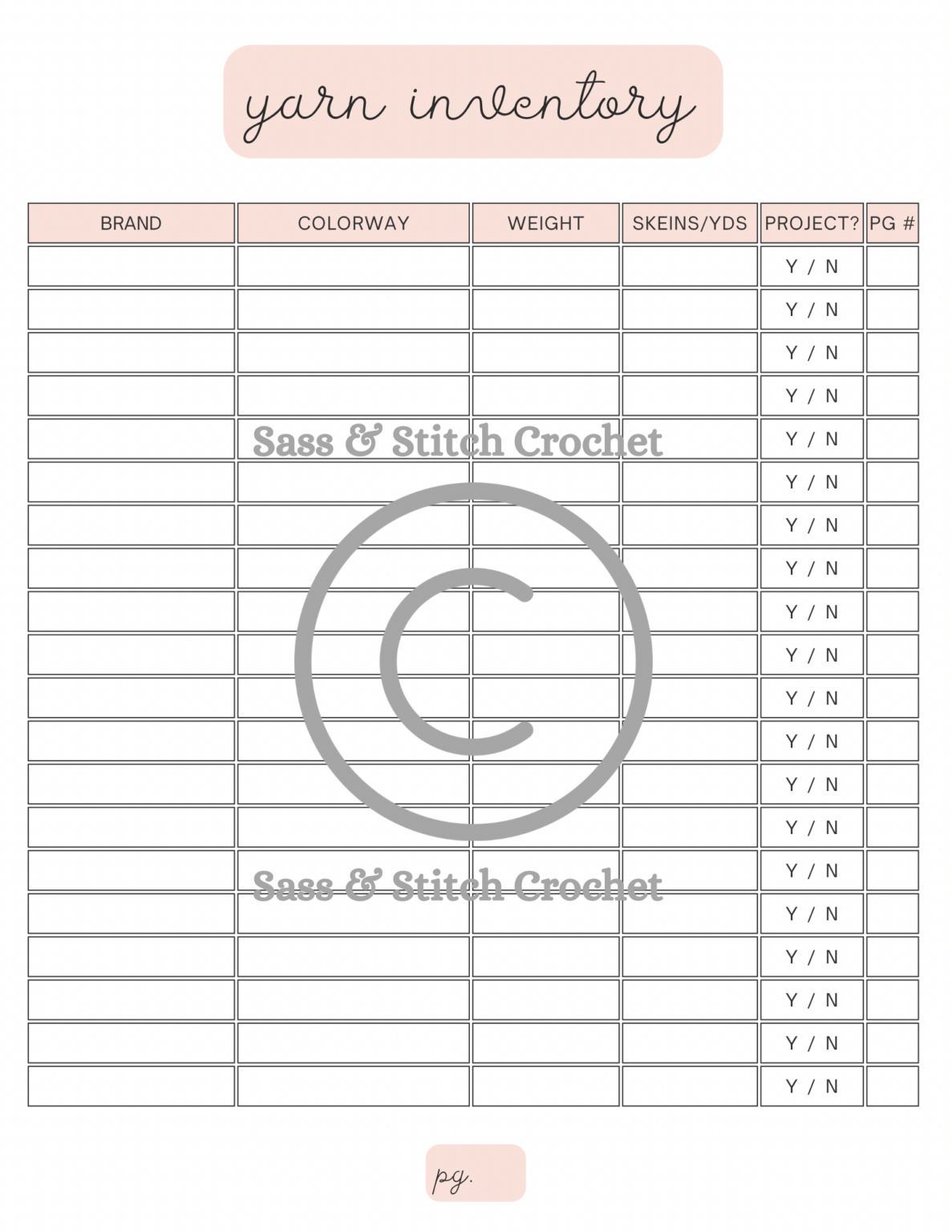 Yarn Inventory Sheet – FREE Download!